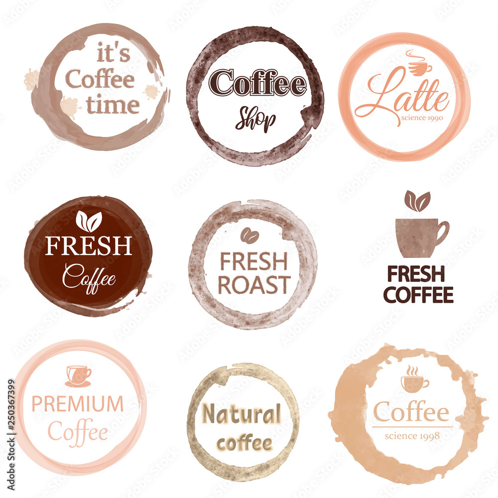 Set of cute and useful template for coffee shop, cafe menu, restaurant ...