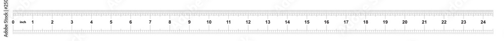 Ruler 24 inches imperial. Ruler 24 inches metric. Precise measuring ...