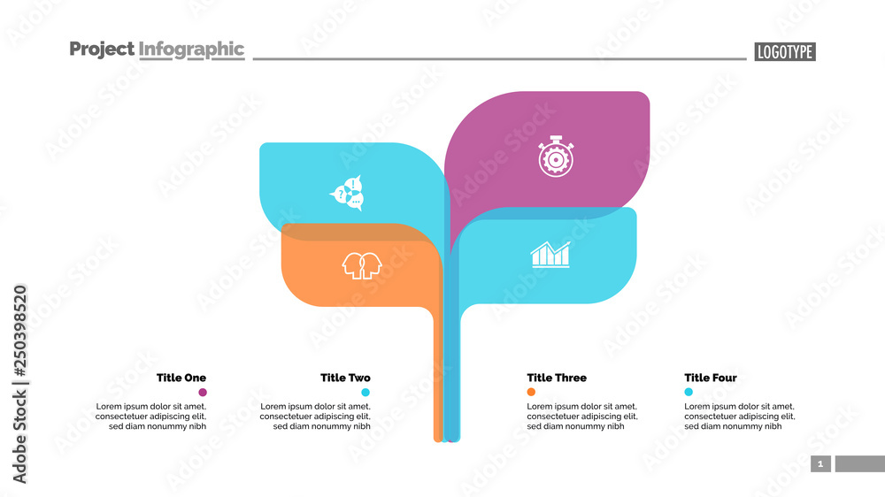 Four Chart with Three Elements Template Stock Vector | Adobe Stock