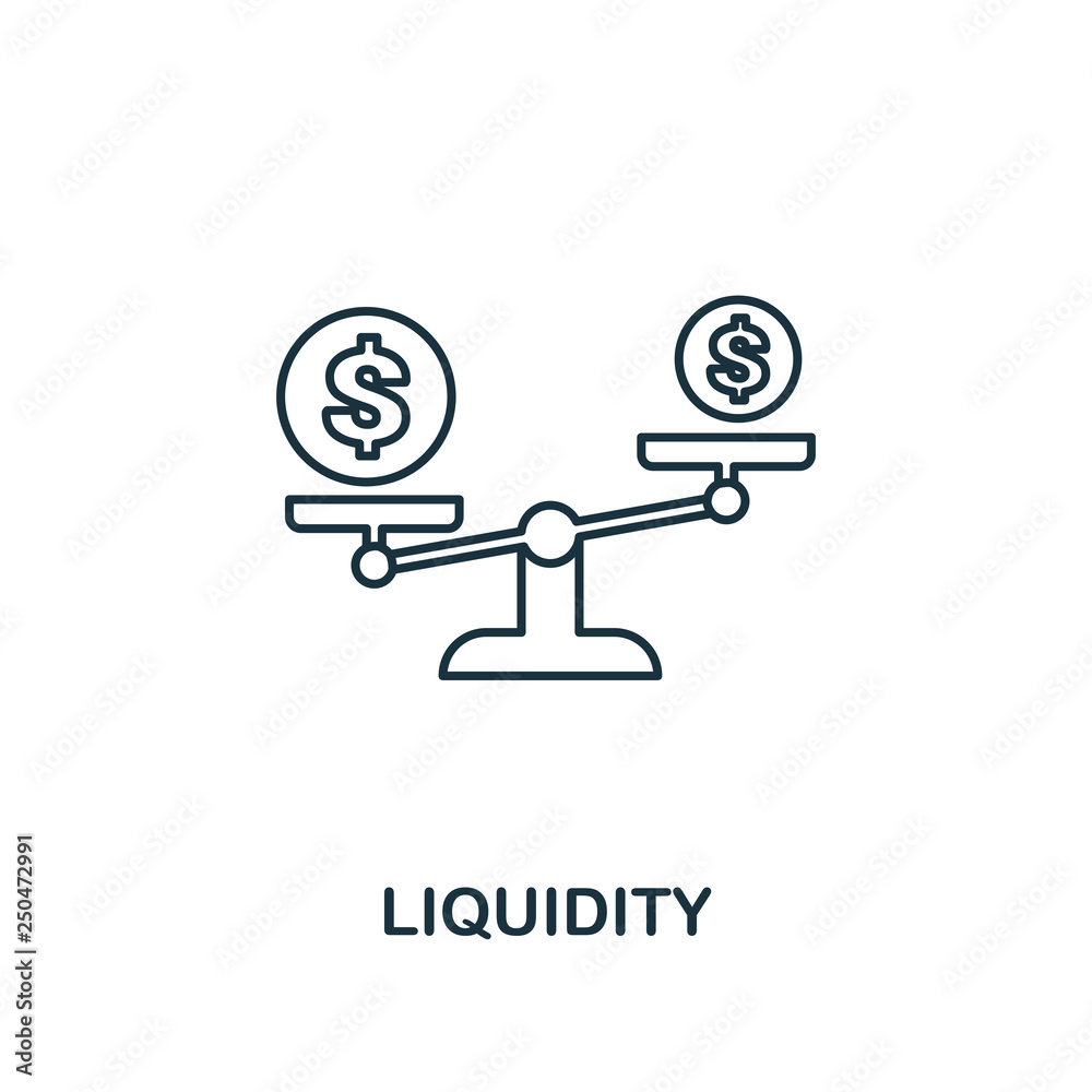 Liquidity outline icon. Thin line element from crowdfunding icons ...