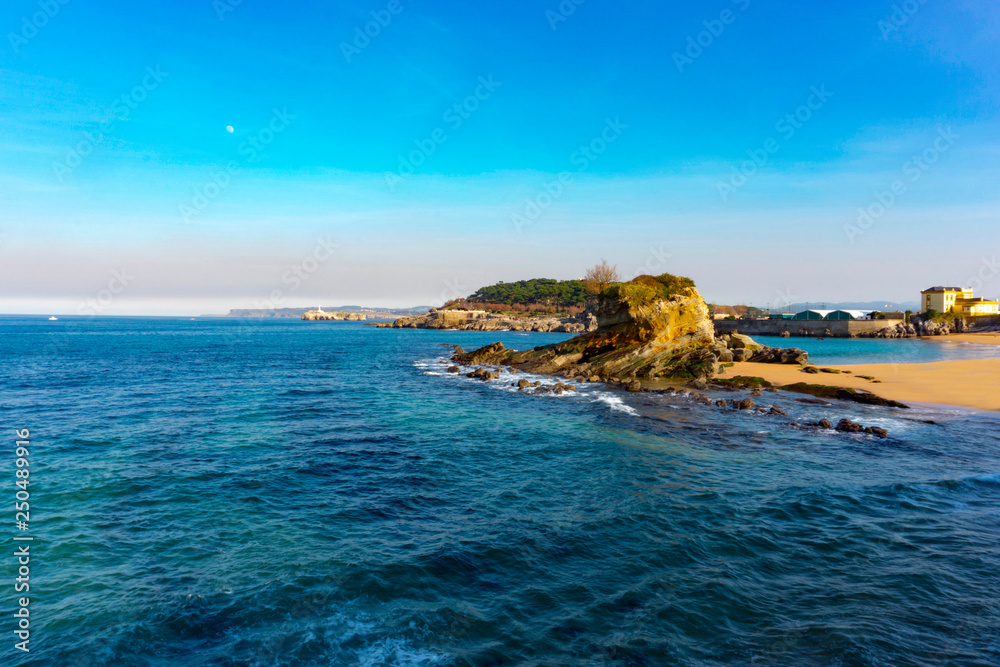 Sunset in Playa del Camello beach Santander Spain Stock Photo | Adobe Stock