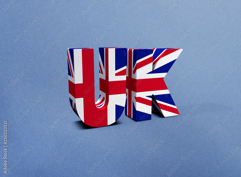 United Kingdom (UK) Flag - 3D letter flag Stock Illustration | Adobe Stock