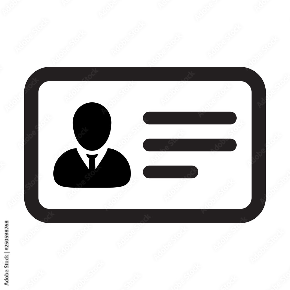 Identification icon vector male user person profile avatar symbol with ...