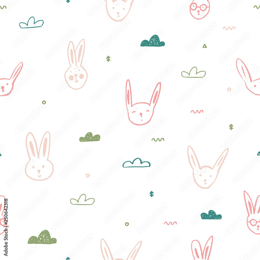 cute pink rabbit pattern for easter card decoration, baby wallpaper ...