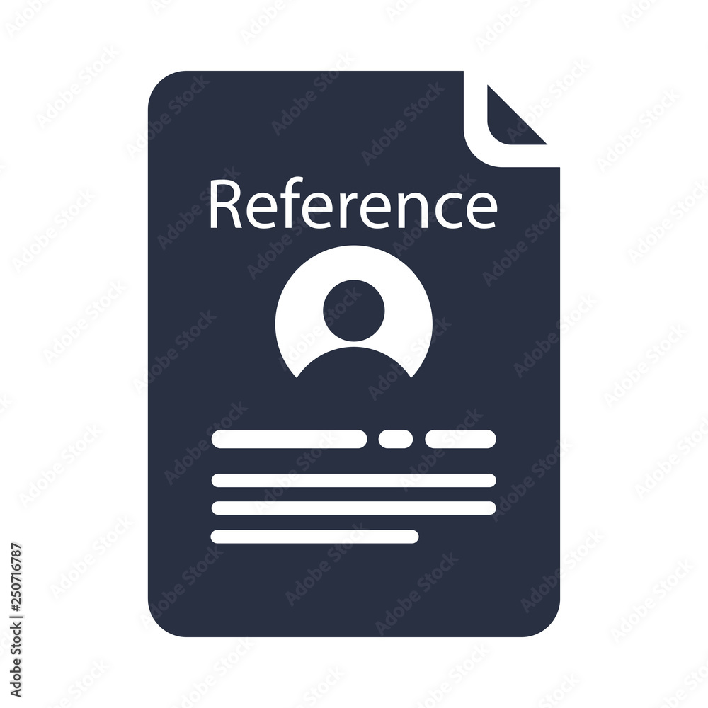 Reference letter glyph icon. Recommendation letter. Employment ...