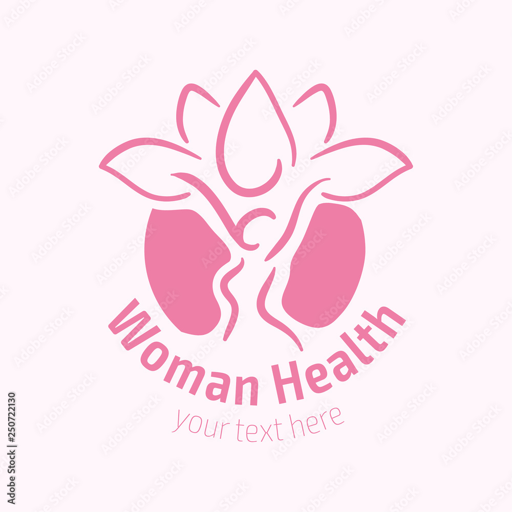 Women fitness logo icon. Sports, health, spa, yoga, beauty vector logo ...