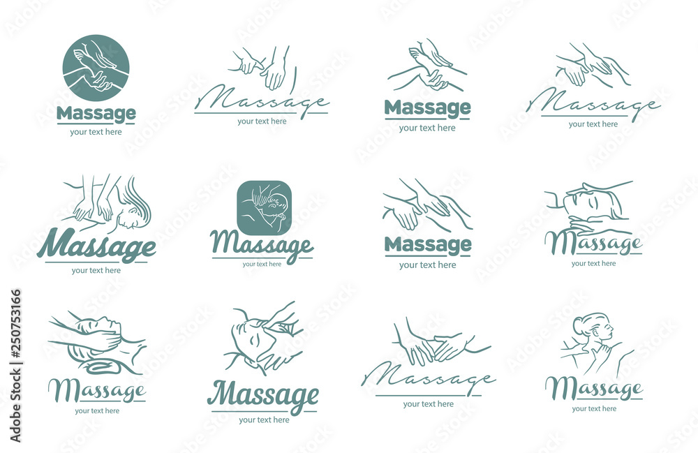 Vector logo of massage process illustration on white background Stock ...
