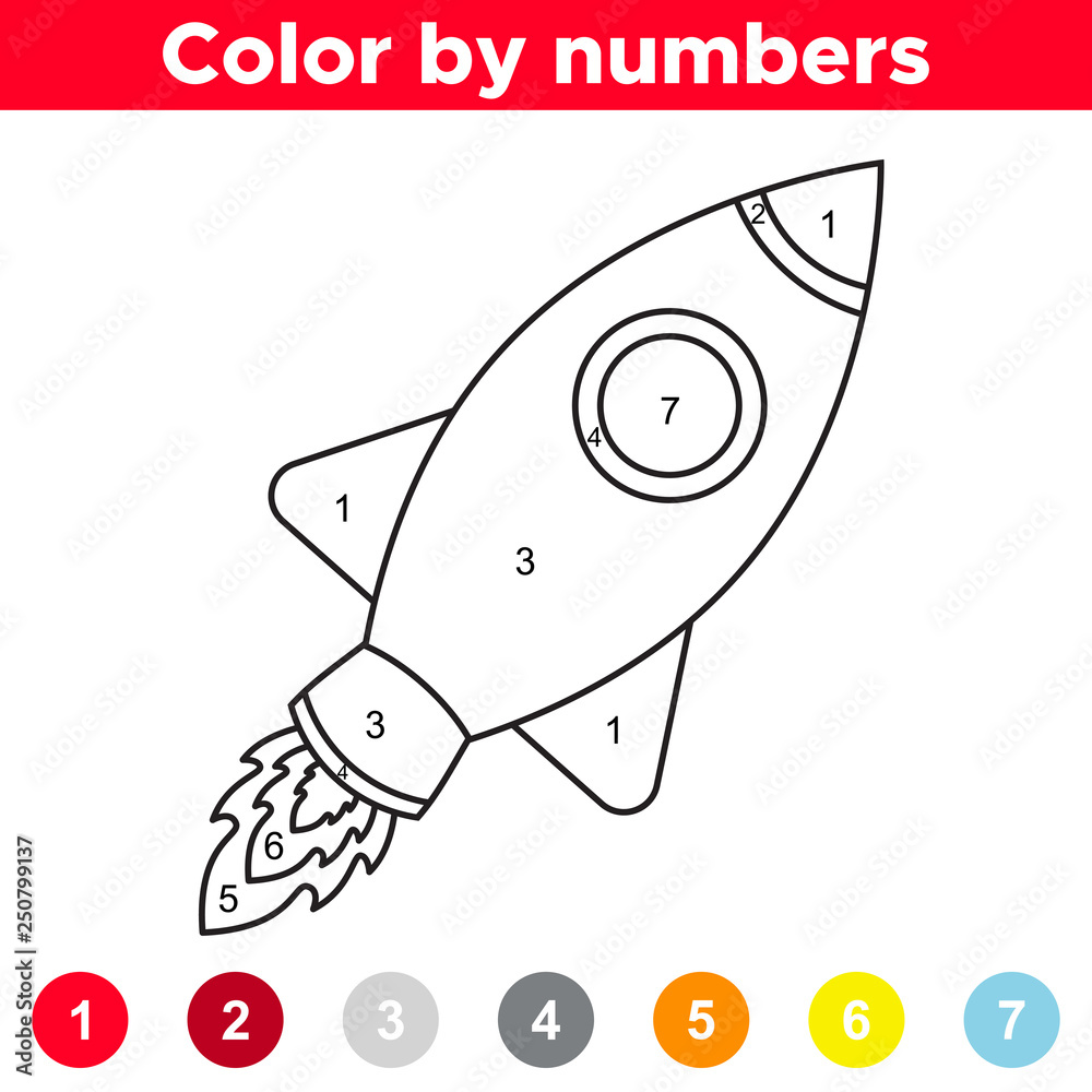 Color by number for preschool and school kids. Coloring page with ...