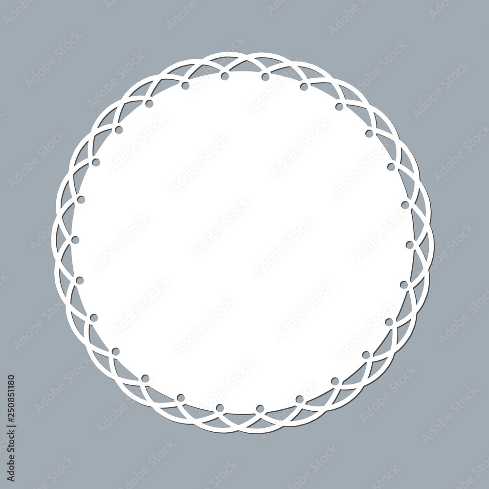 Lace doily laser cut paper Round pattern ornament Template mockup of a ...