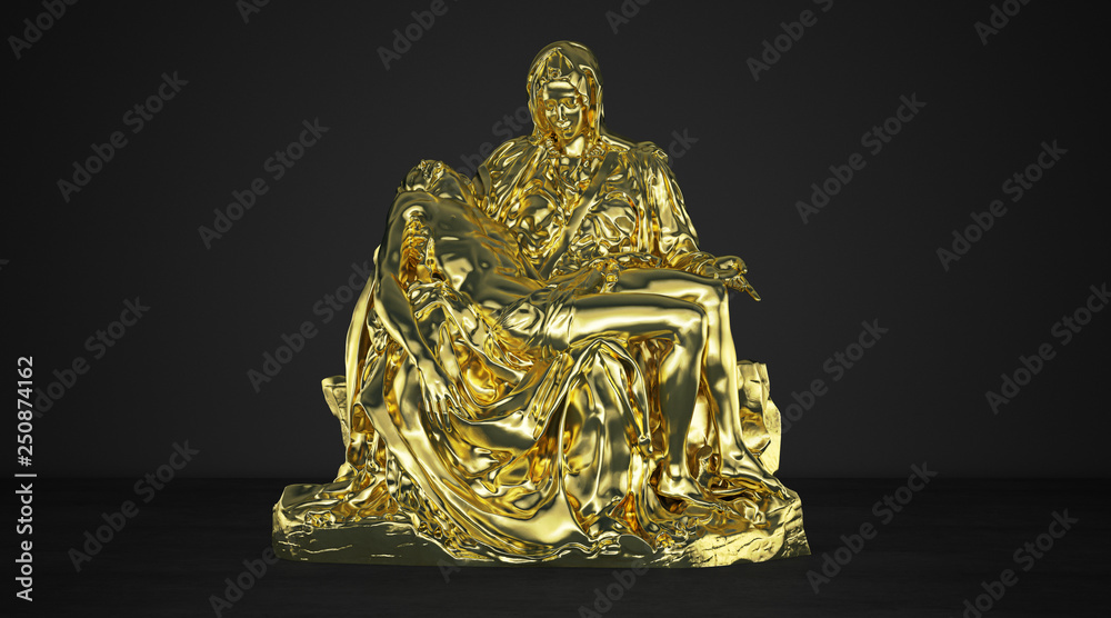 Pietà (Compassion) by Michelangelo, scan 3D, représentation en fil ...