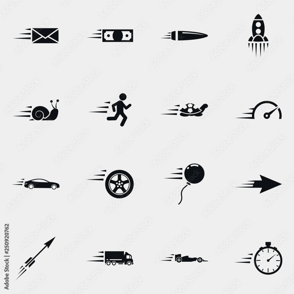 Set of speed vector icons. Stock Vector | Adobe Stock