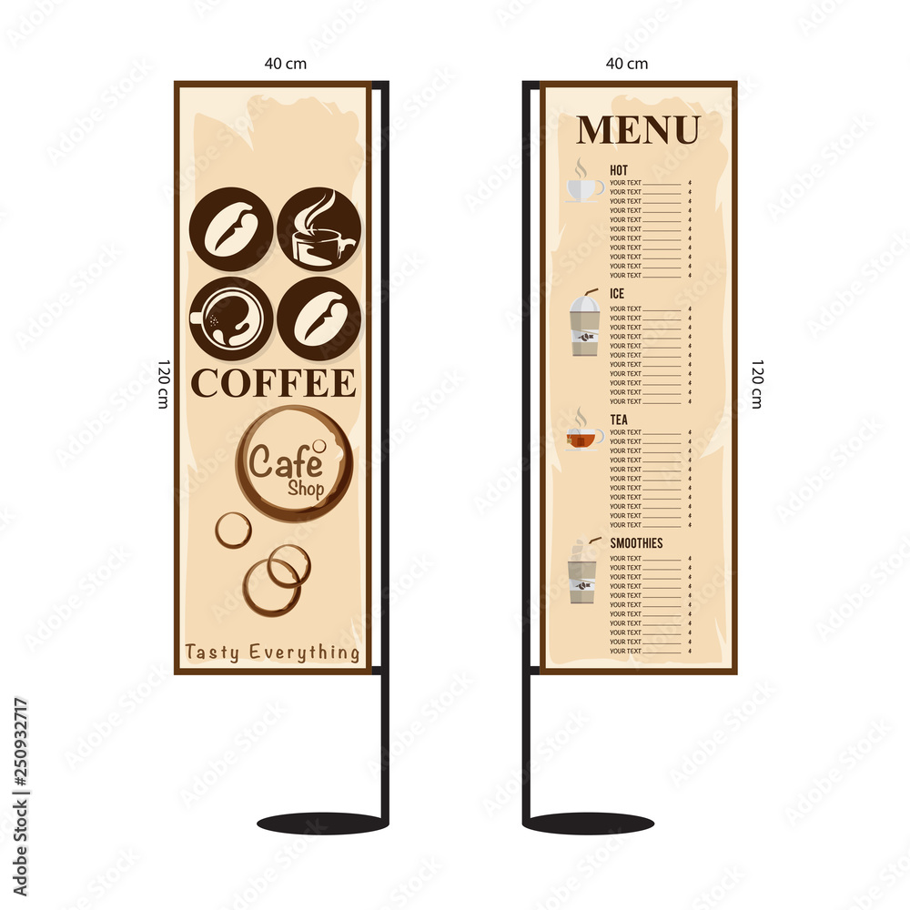 menu coffee shop cafe restaurant template design hand drawing graphic ...