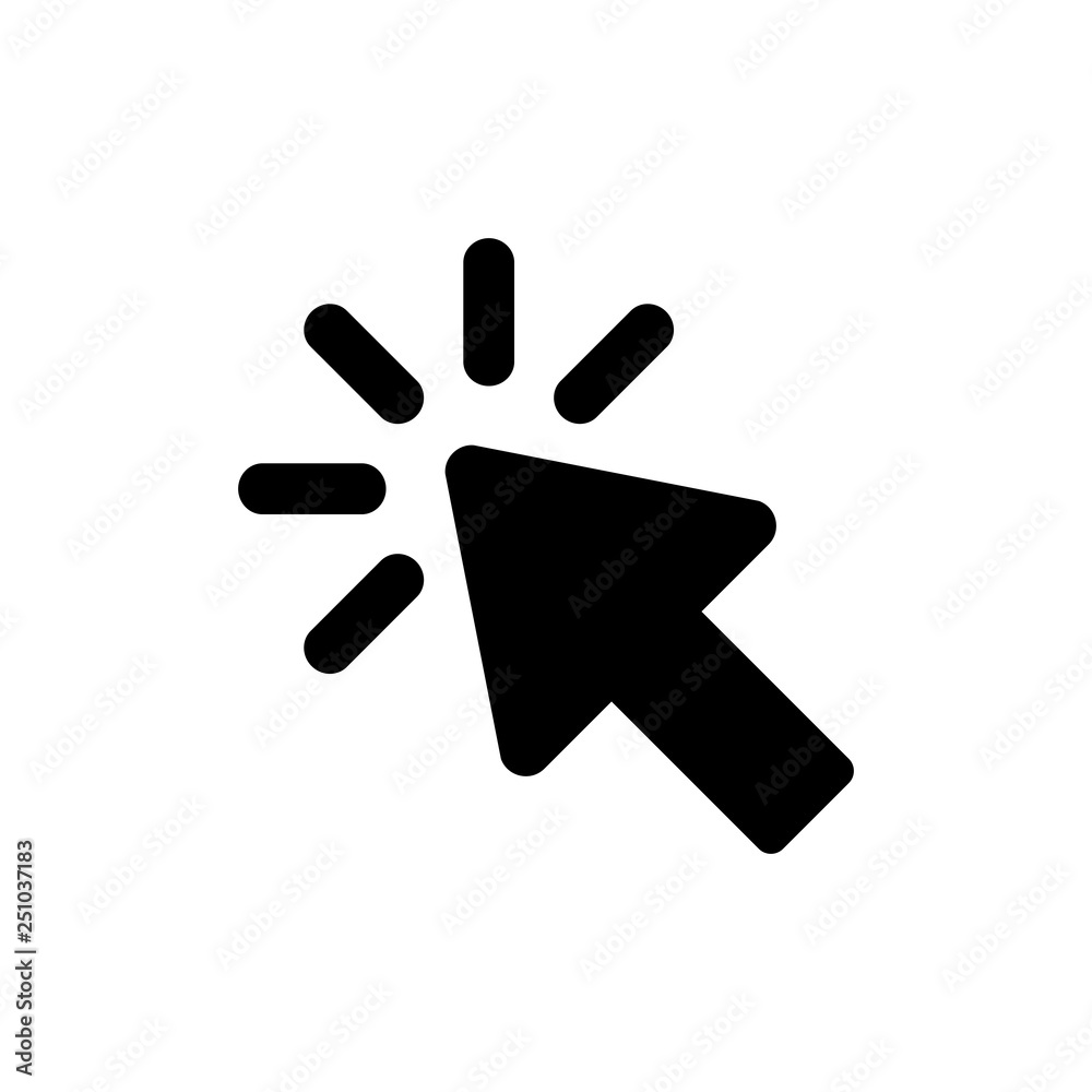 Click icon vector. Cursor icon. Computer mouse click cursor black arrow icons. Stock Vector ...