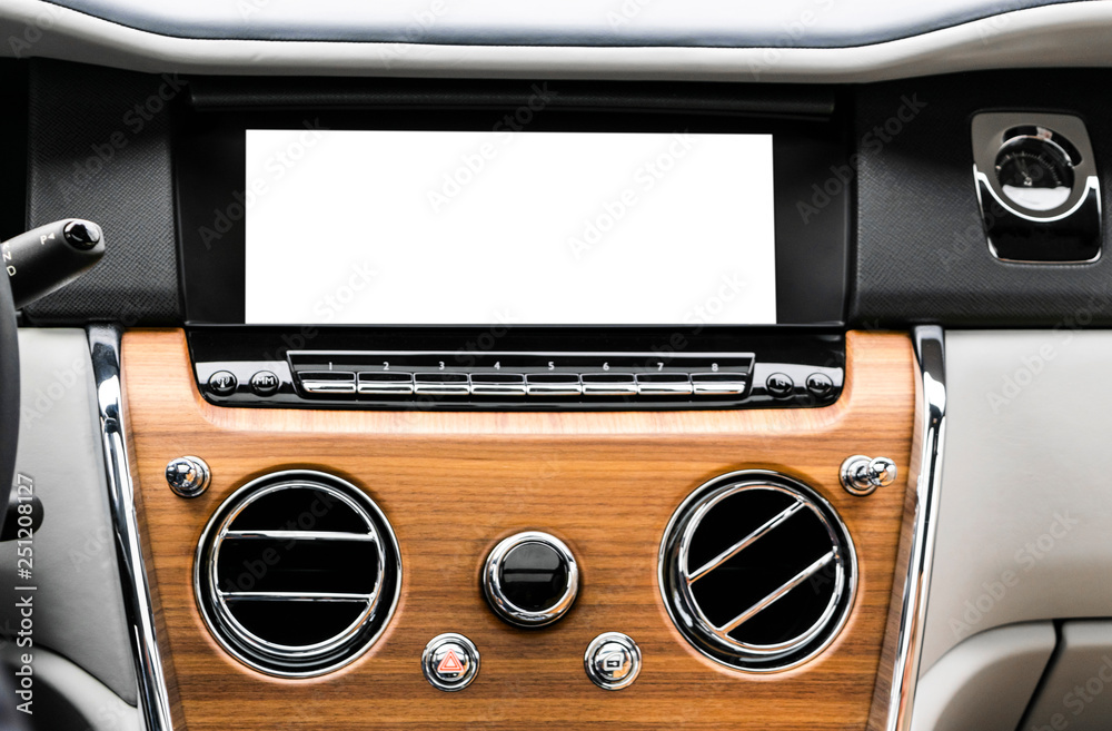 Monitor in car with isolated blank screen use for navigation maps and ...