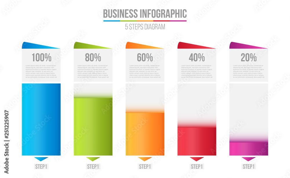 Creative vector illustration of columns bar chart, comparison table ...