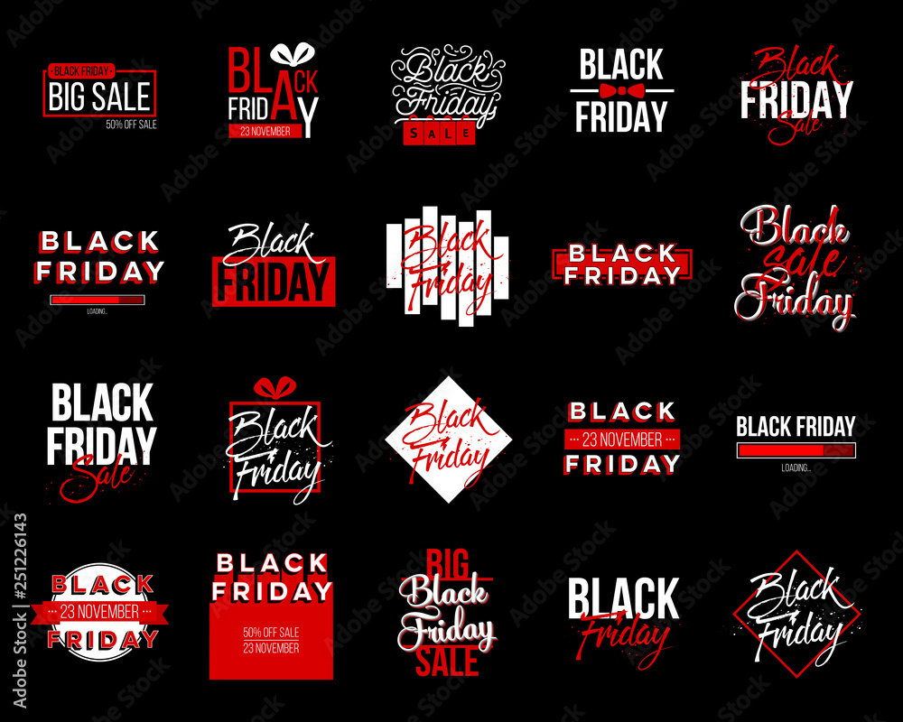 Abstract vector black friday sale lable tag set. For art template ...