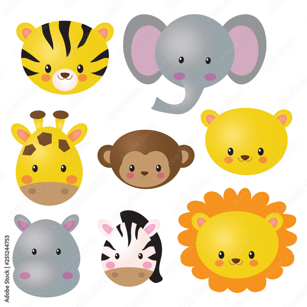 Jungle animals vector illustration clip art Stock Vector | Adobe Stock