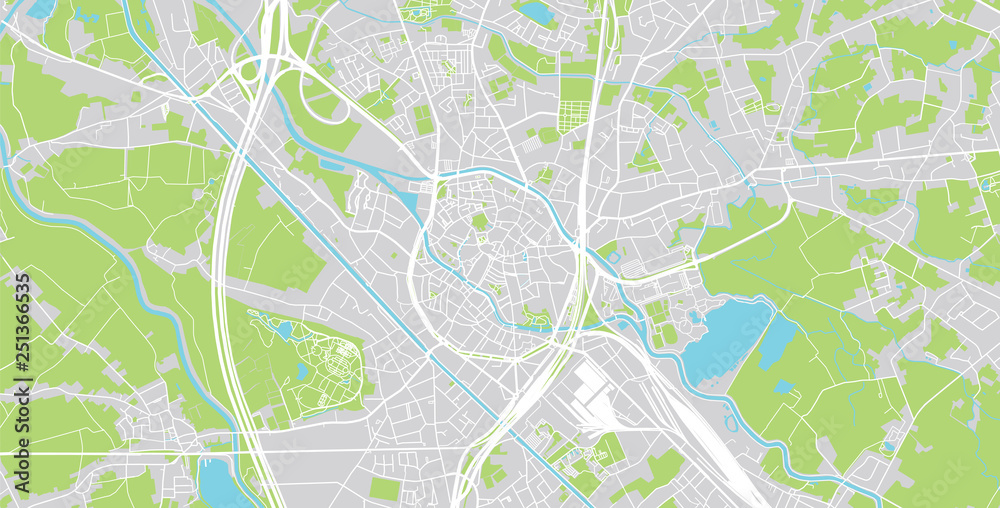 Urban vector city map of Mechelen, Belgium Stock Vector | Adobe Stock