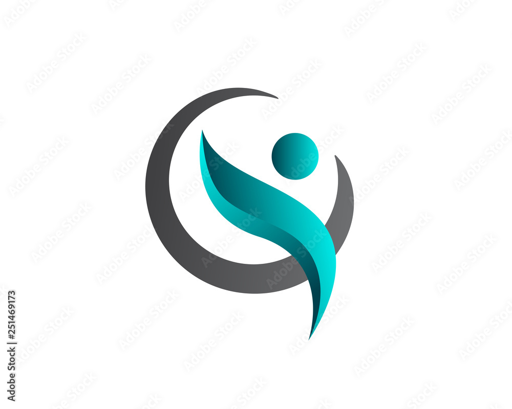 circle human health logo design inspiration Stock Vector | Adobe Stock