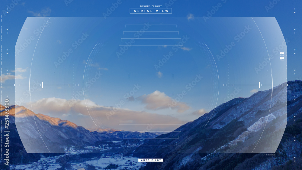 Screen of a drone controller. Head up display (HUD) of a vehicle ...