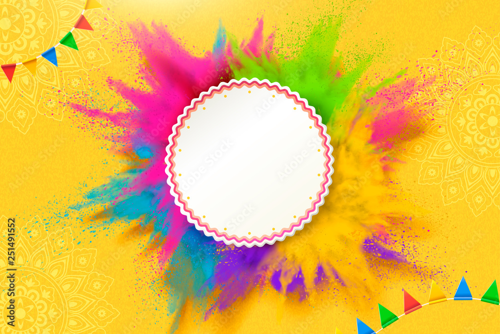Colorful powder explosion template Stock Vector | Adobe Stock