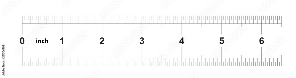 Ruler 6 inches Metric. The division price is 0.05 inch. Ruler double ...