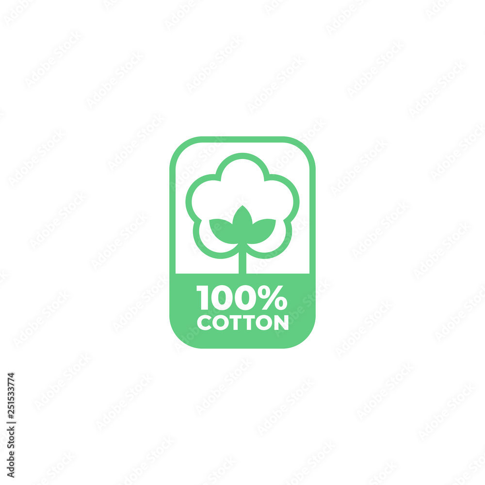 100% cotton icon. Vector illustration Stock Vector | Adobe Stock