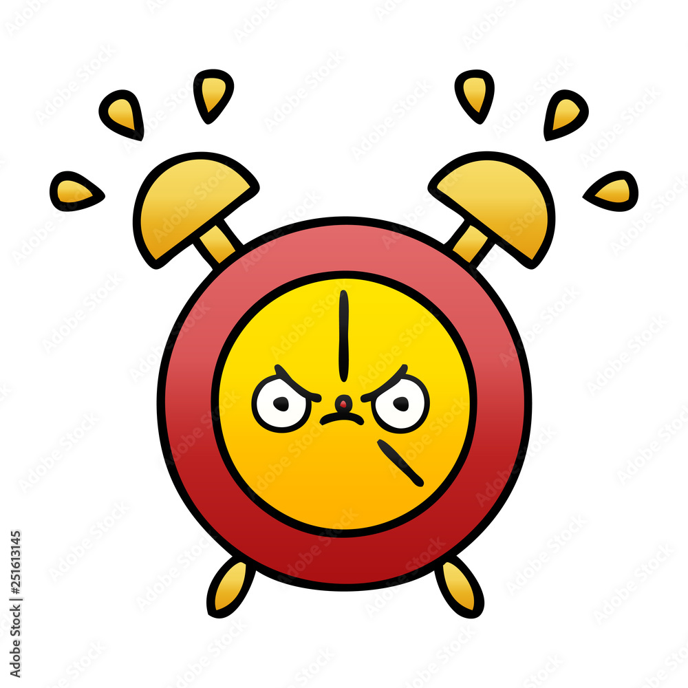 gradient shaded cartoon alarm clock Stock Vector | Adobe Stock