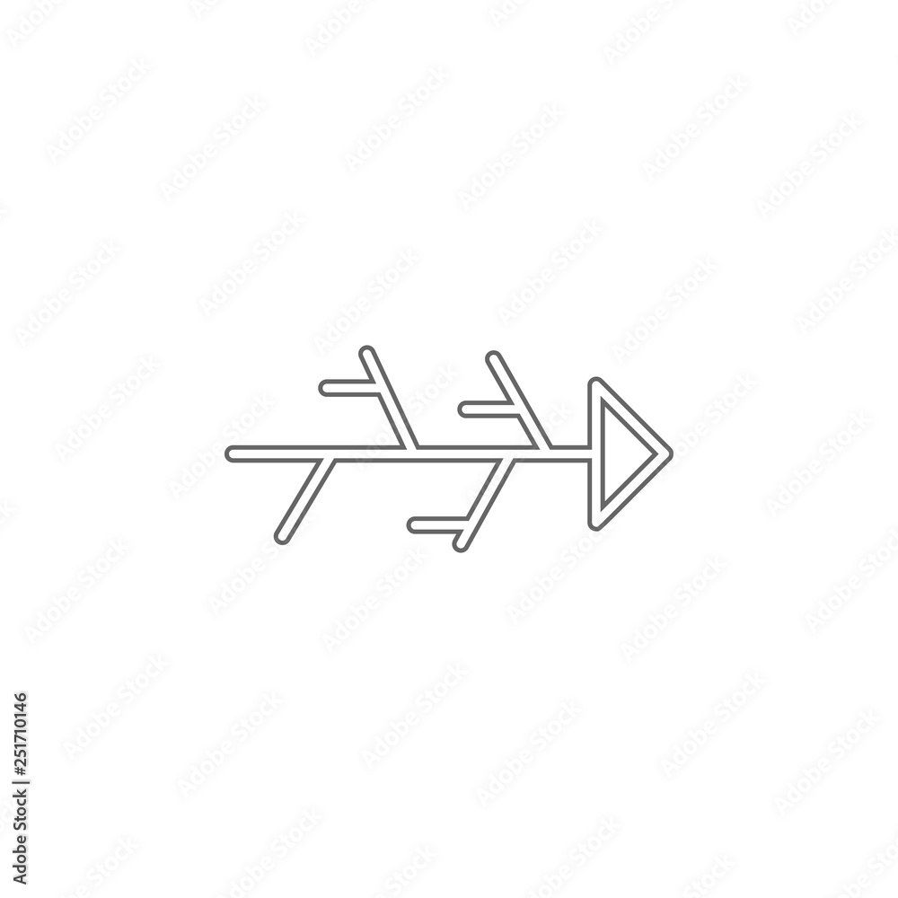 Fishbone Diagram icon. Simple thin line, outline vector of charts and ...