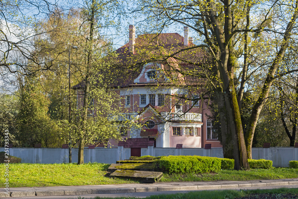 Old typical historical building in center of Kaliningrad. Before 1945 ...