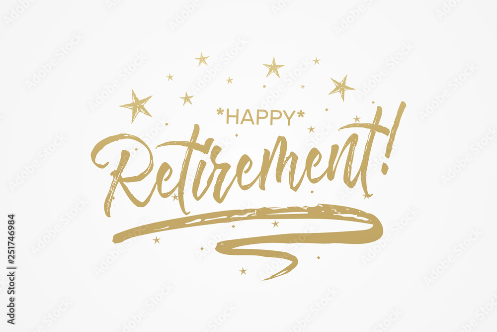 Happy Retirement card, banner. Beautiful greeting poster with ...