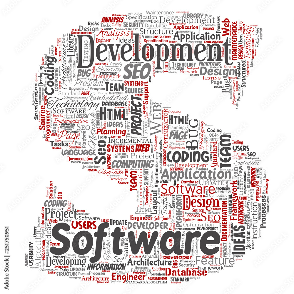 Vector conceptual software development project coding technology letter ...