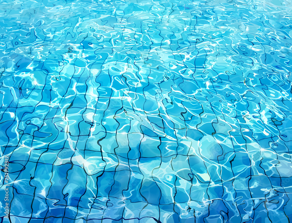 Swimming pool bottom caustics ripple and flow with waves background ...