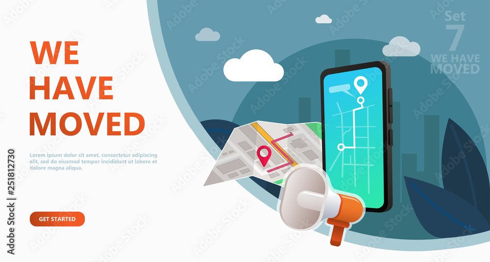 We have moved vector illustration concept. We have moved new office ...