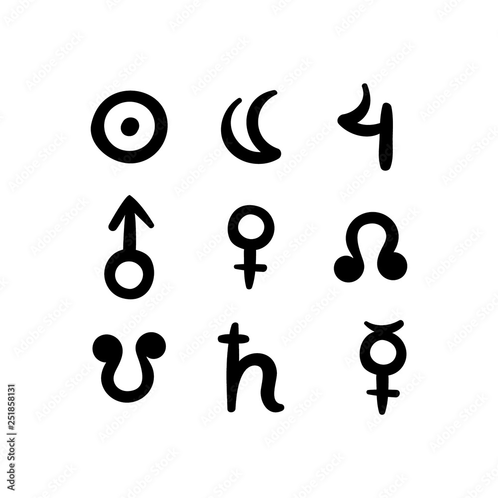 Vedic Astrology Jyotish Signs graha. Surya chandra guru mangal shukra ...