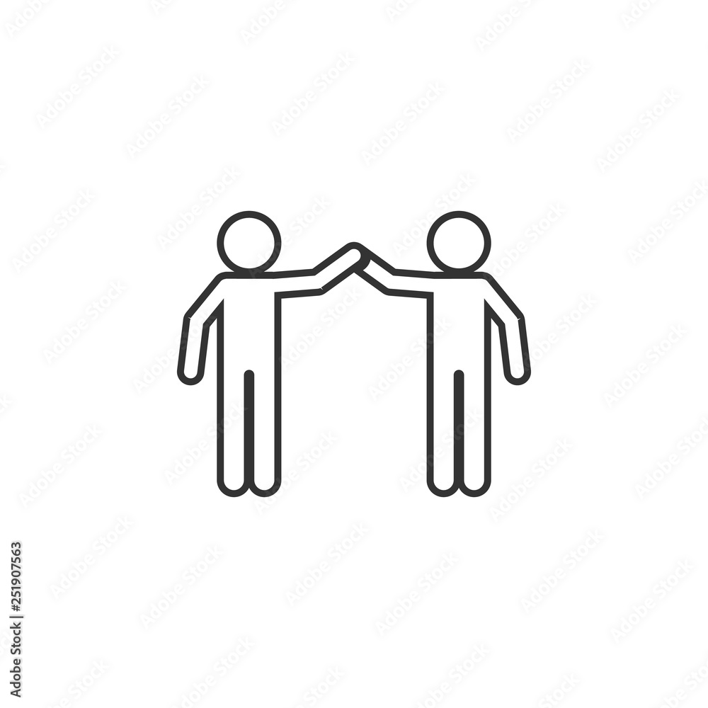 Vetor Give me five, two friends icon. Simple thin line, outline vector ...