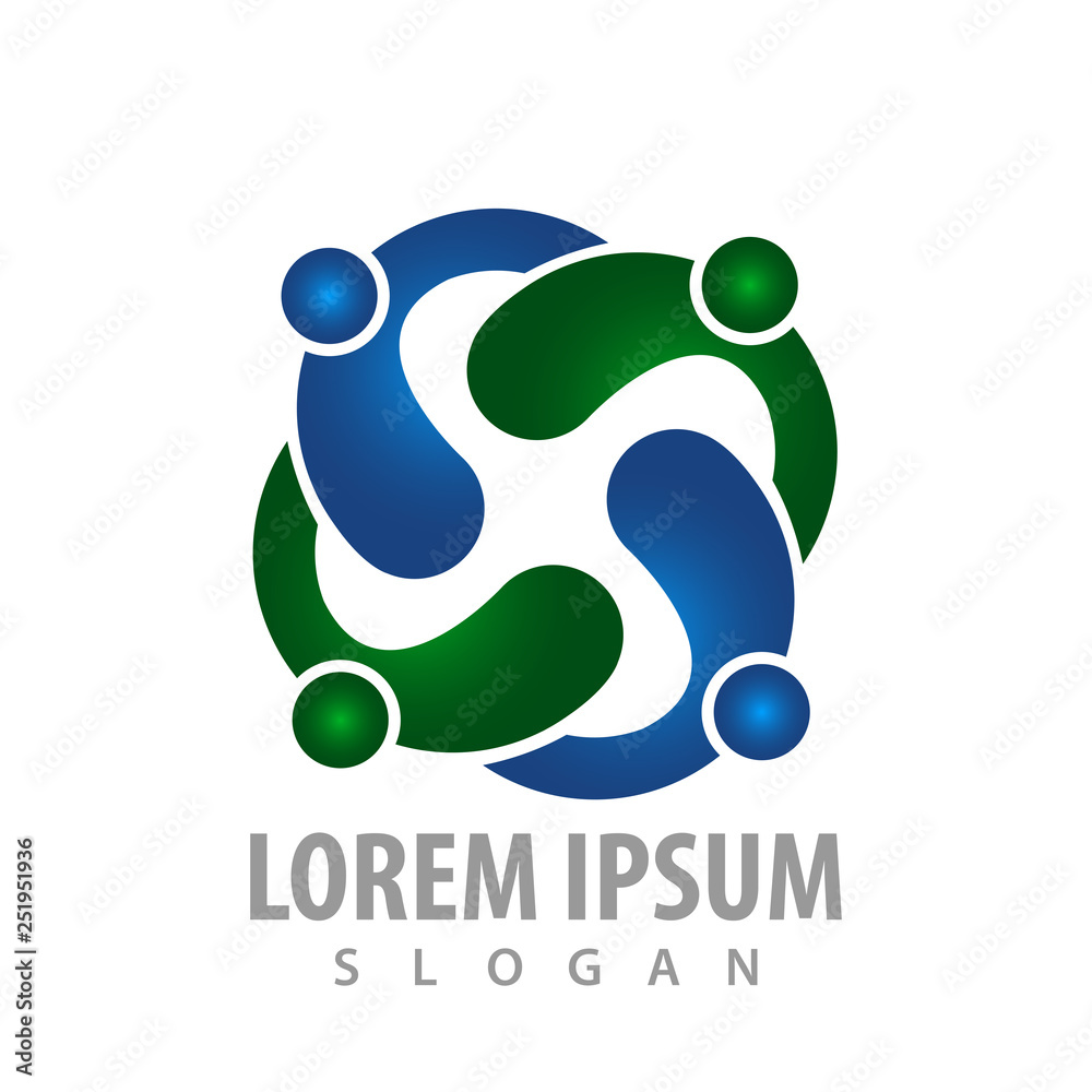 logo concept design. Rotate people rounded. Symbol graphic template ...