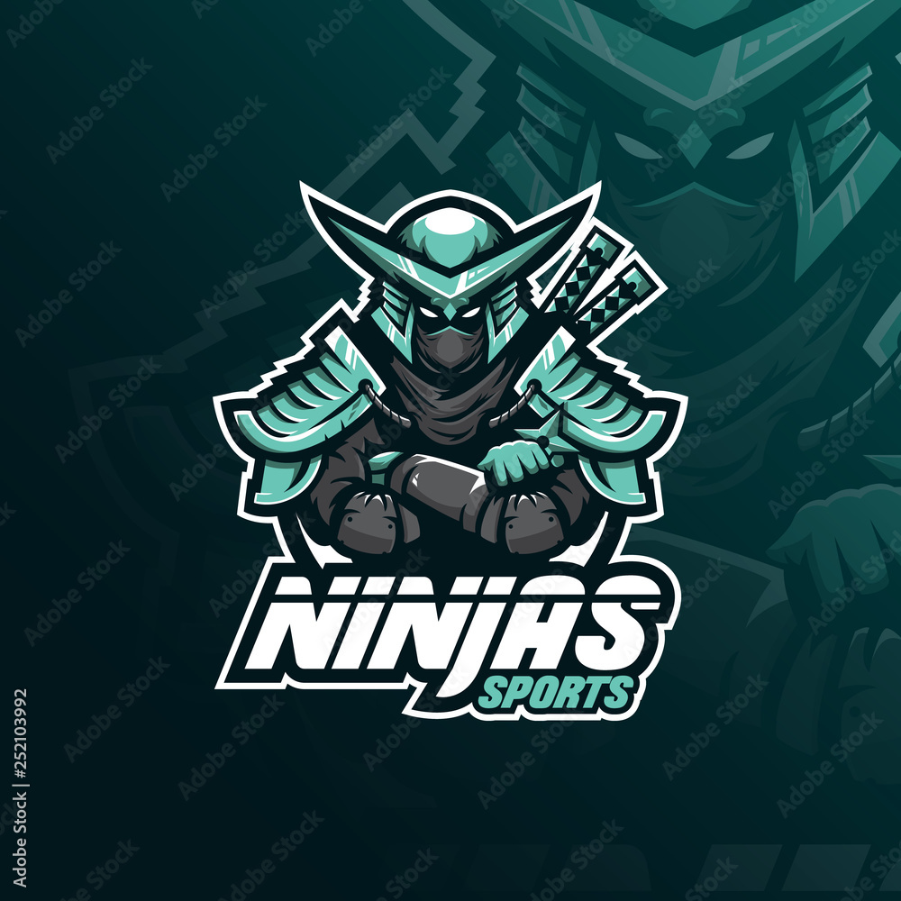 ninja vector mascot logo design with modern illustration concept style ...