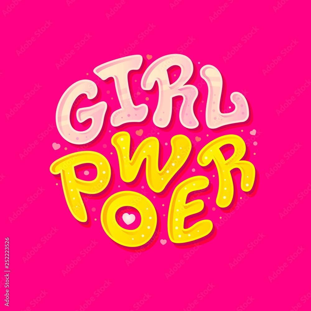 Girl power vector quote. Feminist flat style banner, badge. Design ...