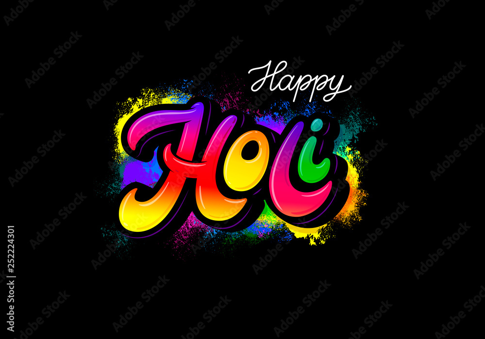 Happy Holi vector background. Indian spring festival celebration ...