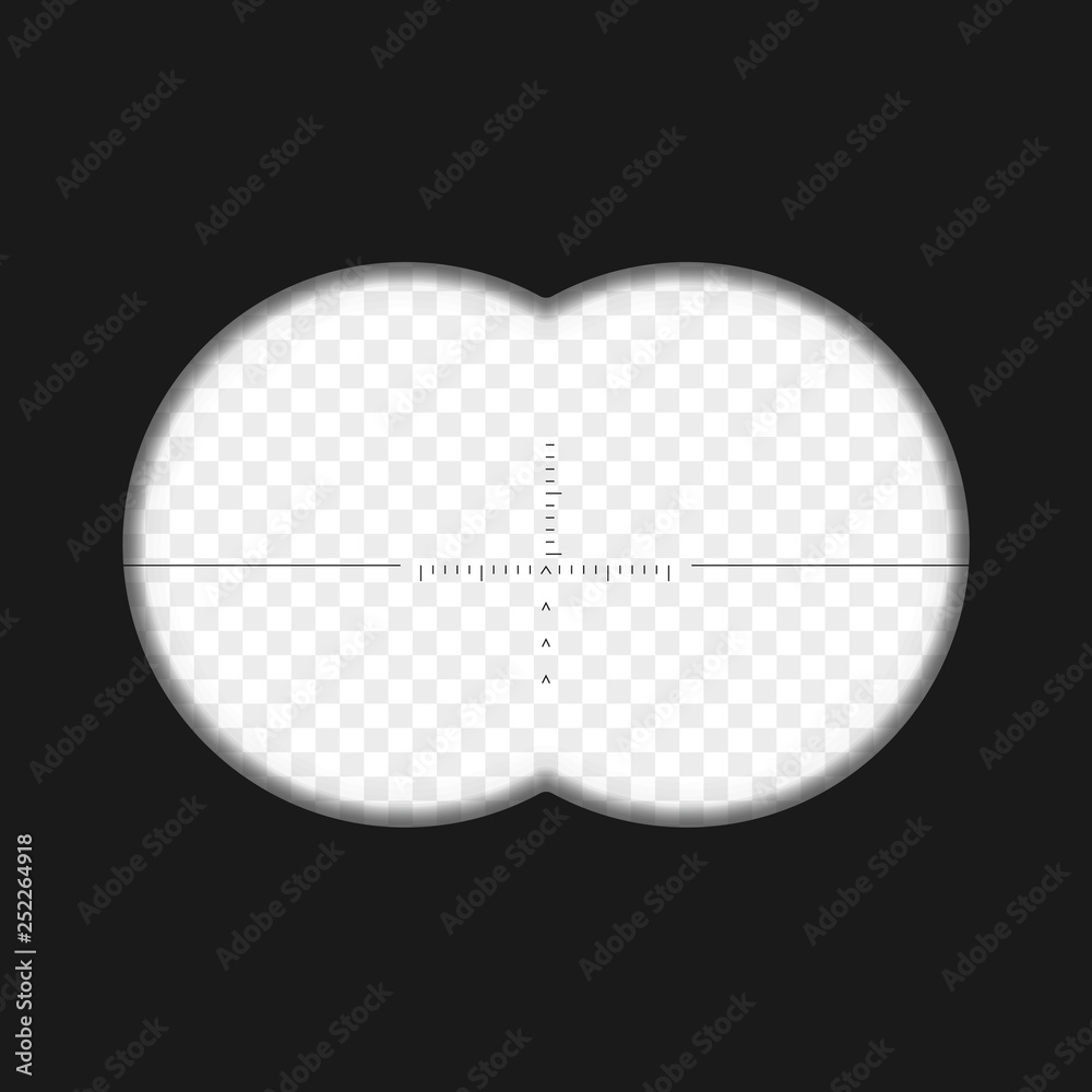 Vector de Stock Realistic military binoculars inside view. Scope with ...
