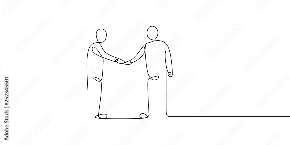 Business meeting concept. Continuous line art drawing of people ...
