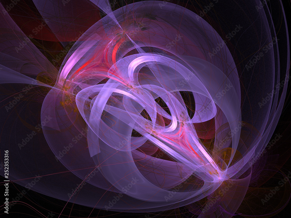 3D Illustration - Holographic Purple Colored Organic Shapes ...