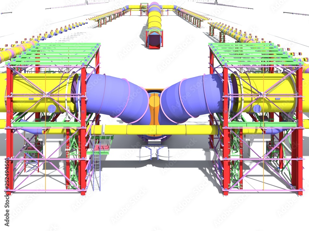 Building Information Model of metal structures of the gas pipeline. 3D ...