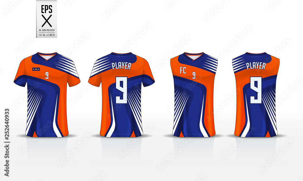 T-shirt sport template design for soccer jersey, football kit and tank ...