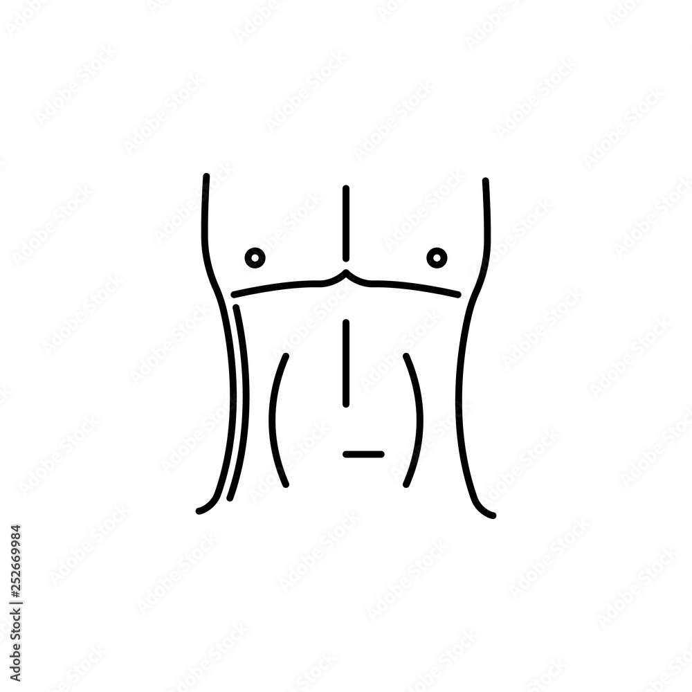 human organ men chest outline icon. Signs and symbols can be used for ...