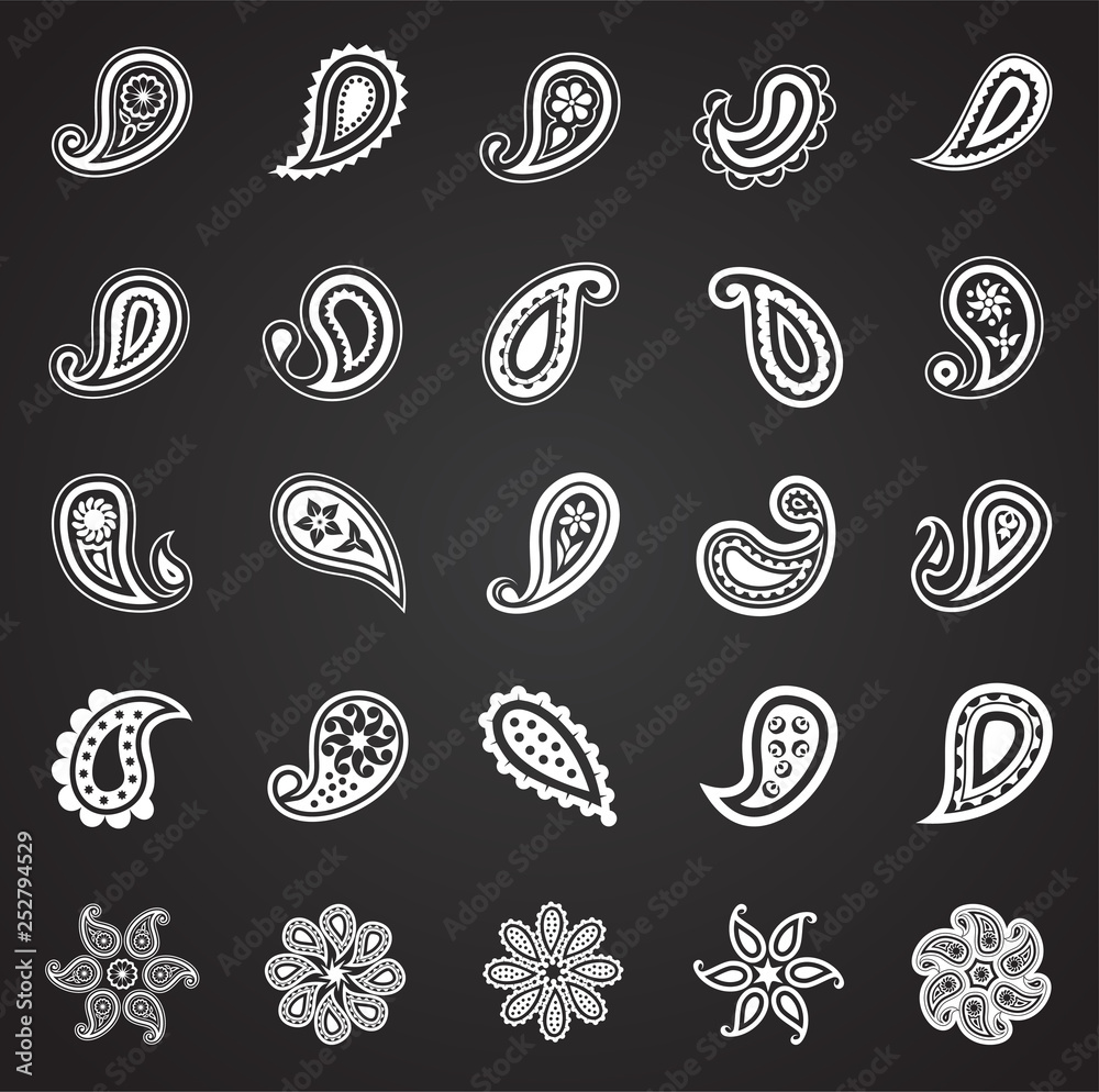 Buta icons set on black background for graphic and web design. Simple ...