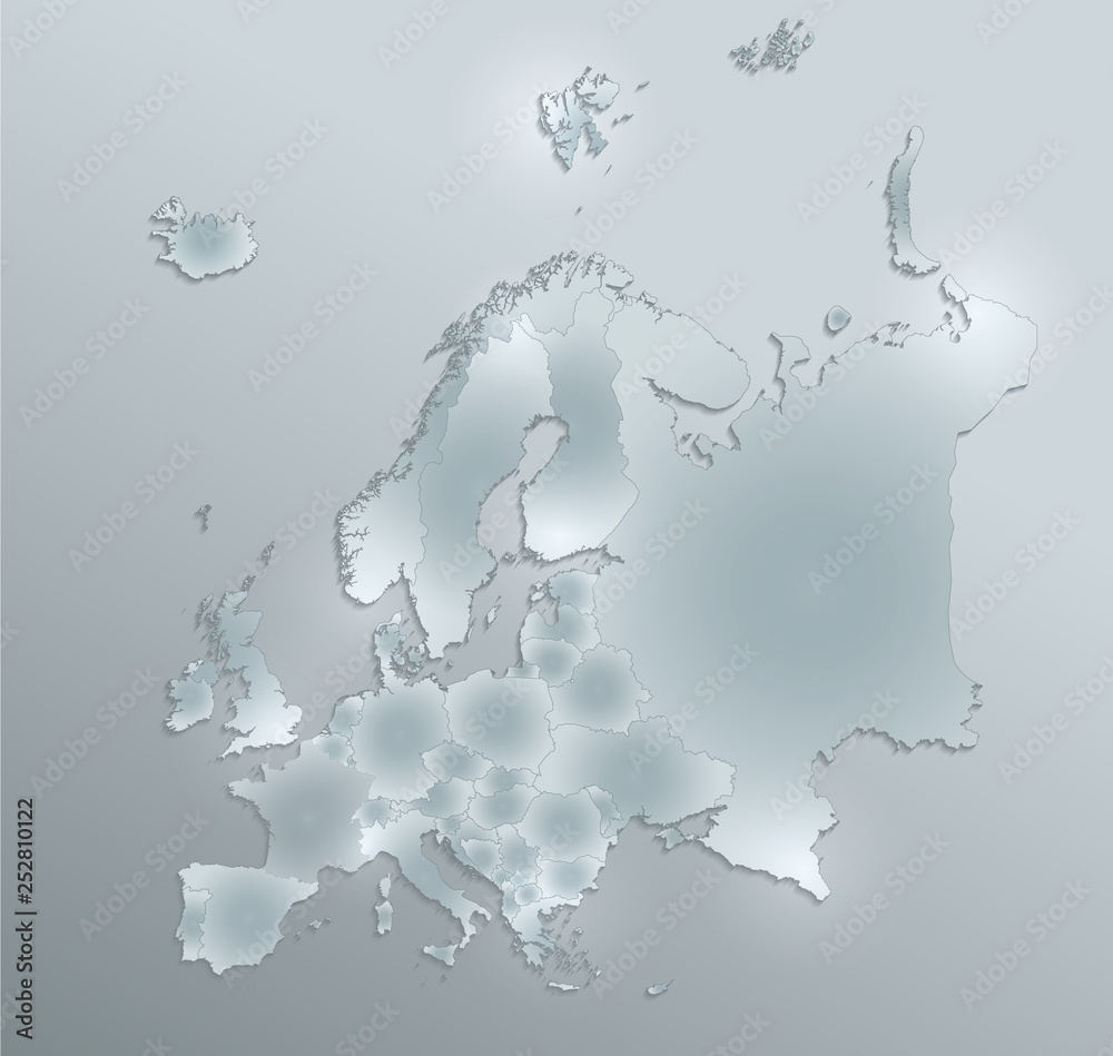 Europe map, new political detailed map, separate individual states ...