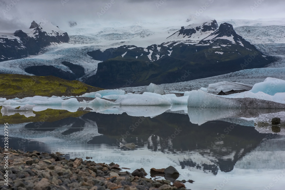 The Fjallsarlon is a large glacial lake in southeast Iceland, the ...