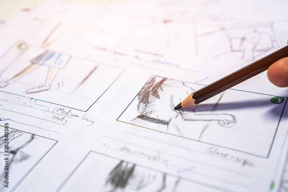 Hands on Storyboard movie layout for pre-production, storytelling ...